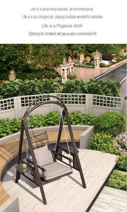 Purple leaf single swing rocking chair wrought iron garden hanging ...