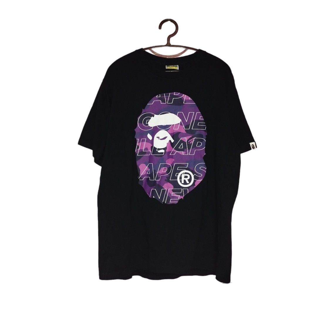 Rare Bape Big Head Purple Camo Back to Back Head on Carousell