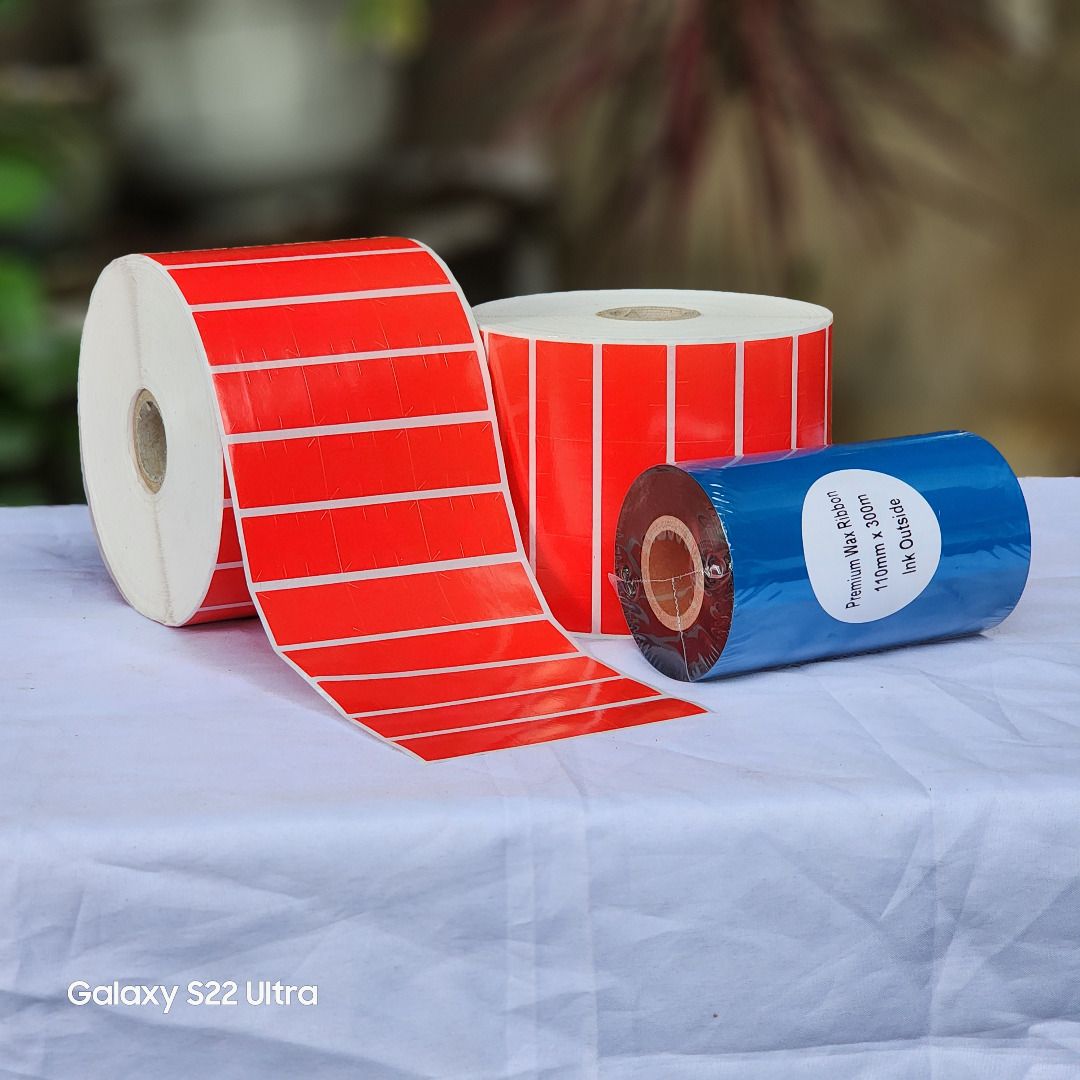 Red Satin Price Tag Barcode Sticker Labels on Carousell