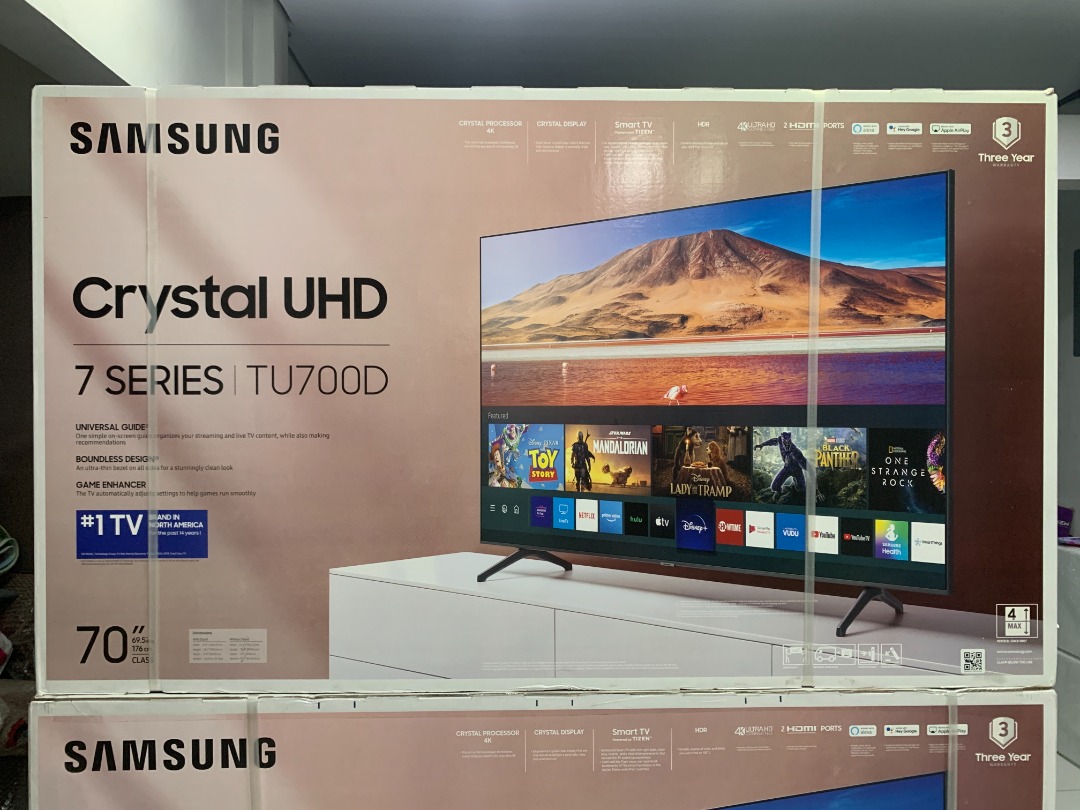 Samsung 70inches Crystal UHD 7 Series TU700D 4K Smart TV, TV & Home ...