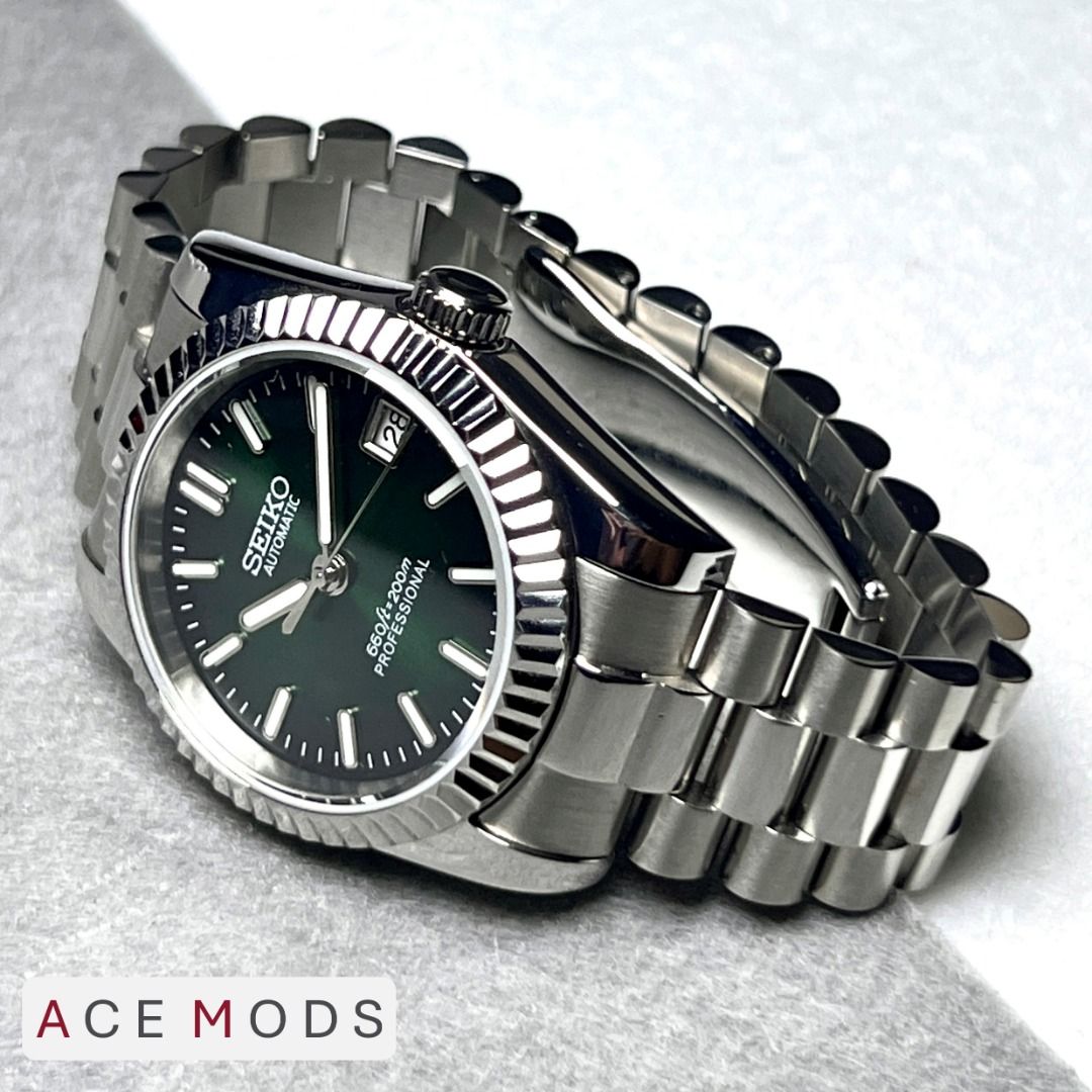 Seiko Mod Explorer Green Black Dial, Men's Fashion, Watches ...
