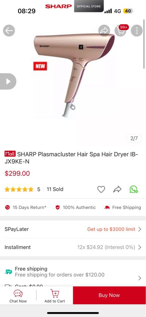 Sharp plasmacluster hair dryer IBJX9KE-N, Beauty & Personal Care, Hair Products on Carousell