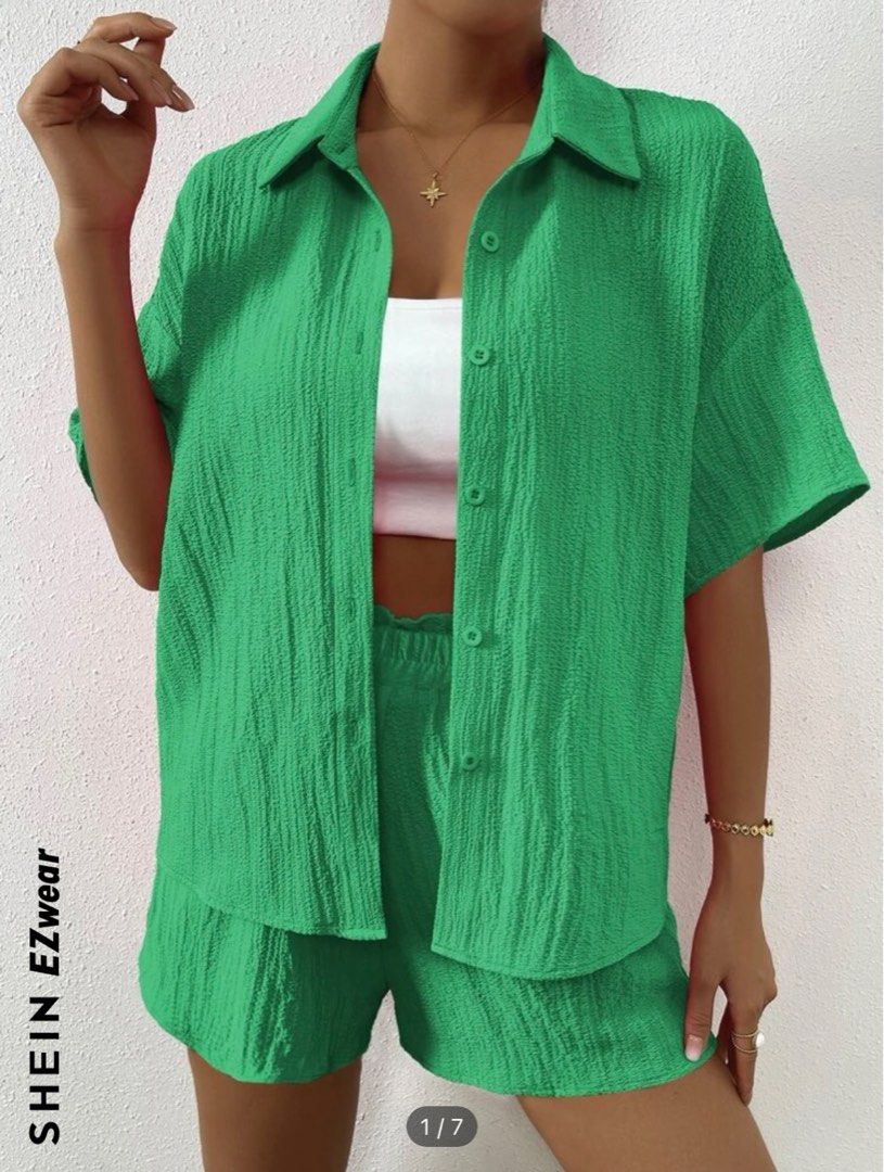 Shein Green Coordinates Set, Women's Fashion, Dresses & Sets, Sets or ...