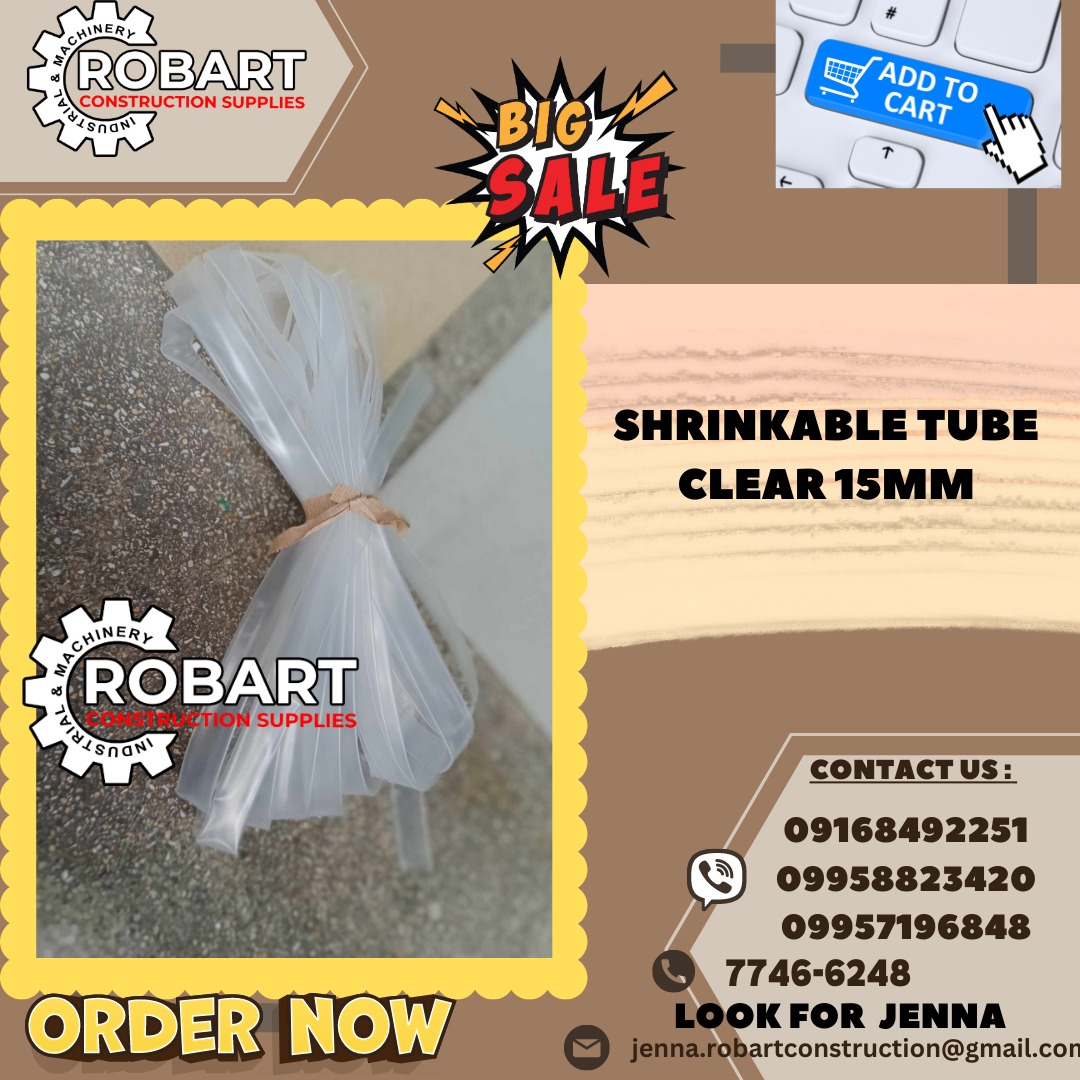 shrinkable tube clear 15mm, Commercial & Industrial, Construction Tools ...