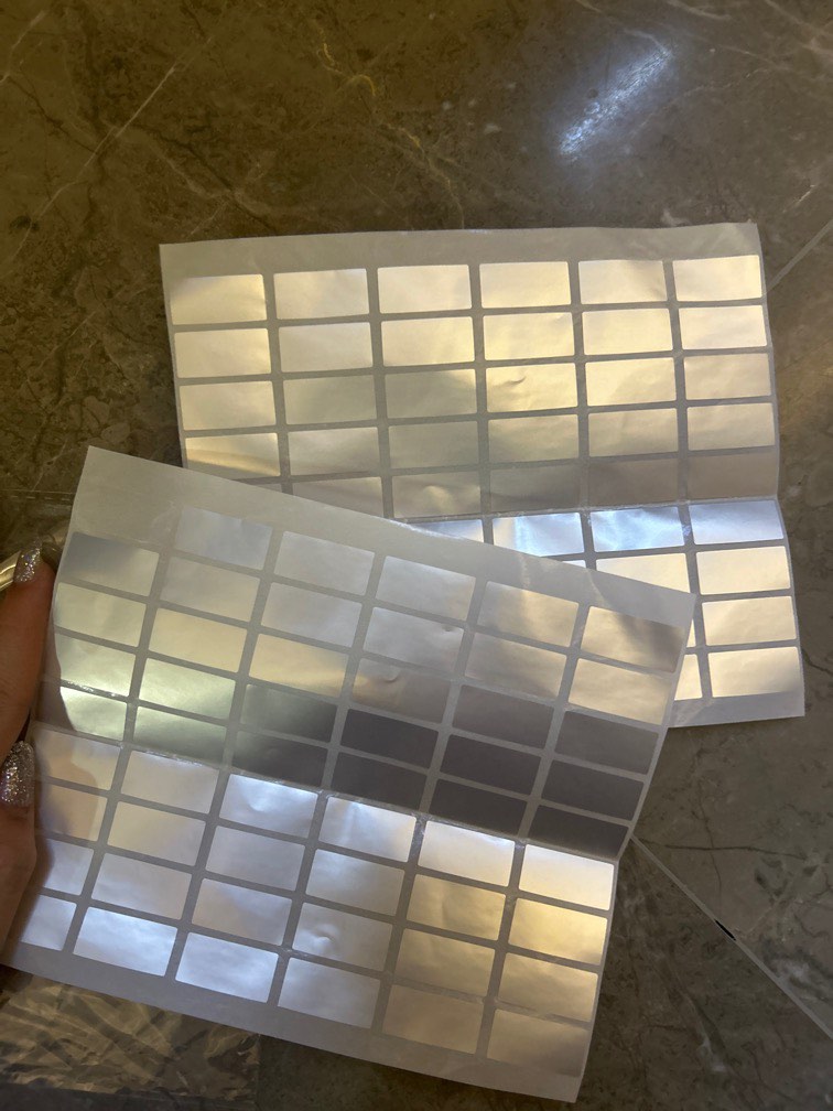 silver sticker label (107 piece), Hobbies & Toys, Stationery & Craft ...