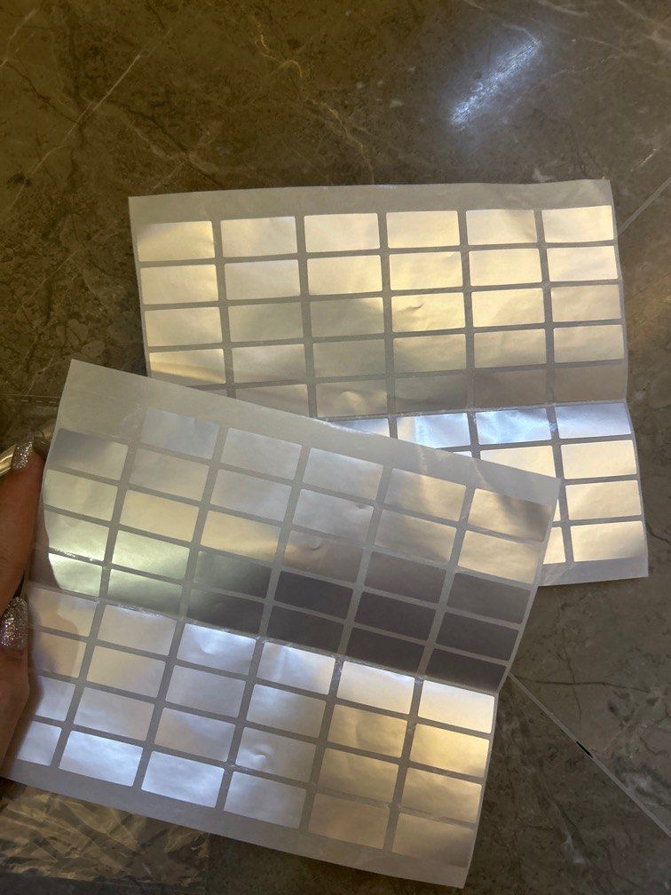 silver sticker label (107 piece), Hobbies & Toys, Stationery & Craft ...