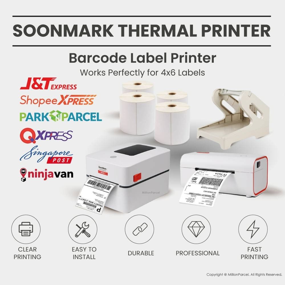 (SoonMark) Thermal Printer Bluetooth | USB Label Printer | Printer for ...