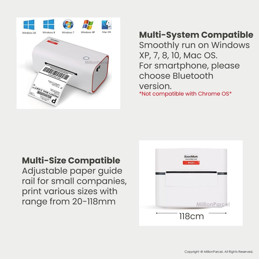 (SoonMark) Thermal Printer Bluetooth | USB Label Printer | Printer for ...