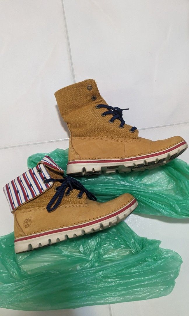 Womens Timberland Earthkeepers 8068B Wheat Leather Roll Top Lace Up ...