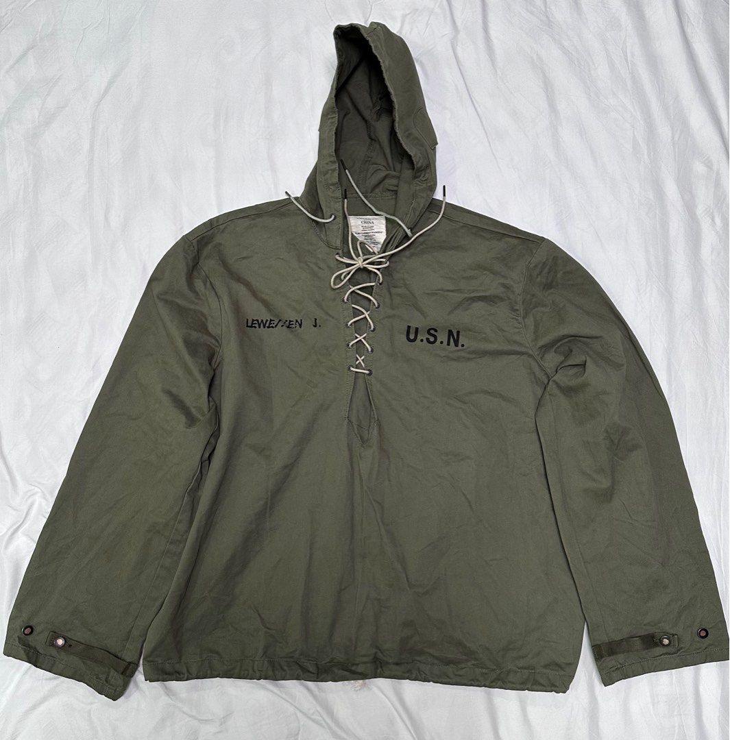 UNCLE FU | U.S.N. Stamped Lace Up Parka Jacket on Carousell