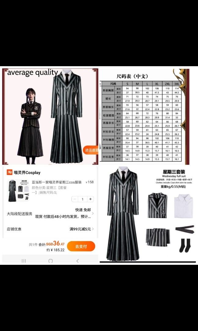 Wednesday Addams school uniform (Netflix), Women's Fashion, Dresses ...
