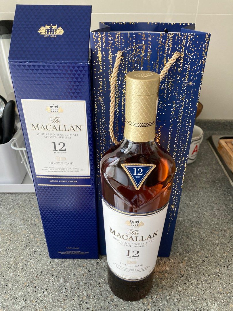 Whisky, Macallan 12 years Double Cask 700mn W/Gift Box, Food & Drinks ...