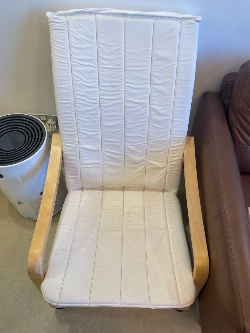 White IKEA Poang Chair, Furniture & Home Living, Furniture, Chairs on ...