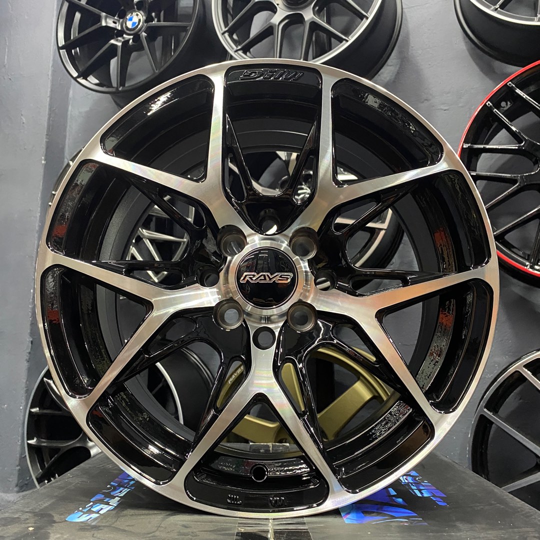15’ Rays Design sport rim 4x100 4x114.3, Car Accessories, Tyres & Rims ...