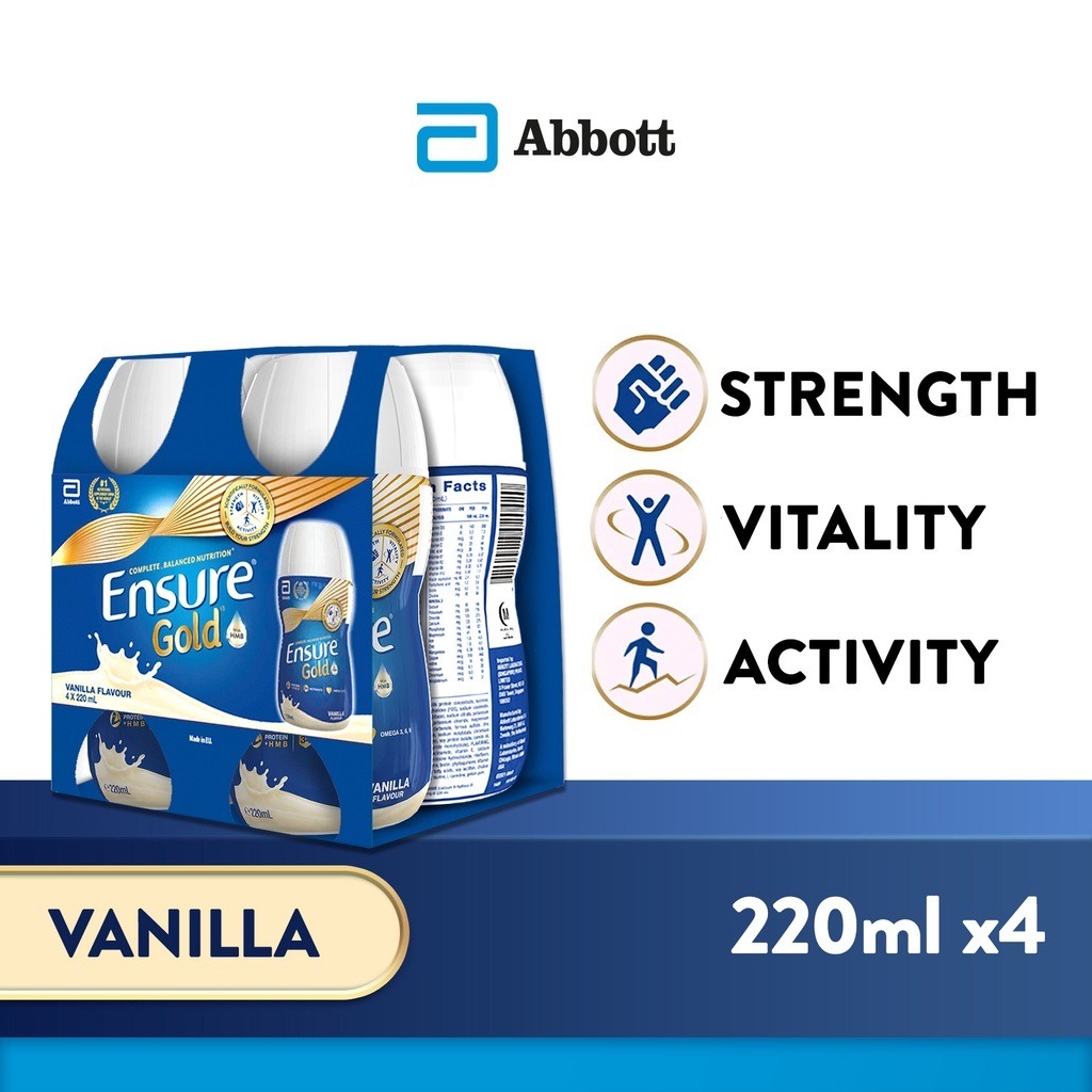[220ml x 16 bottles] Abbott Ensure Gold HMB Ready To Drink Liquid Vanilla / Coffee Flavour 220 ...