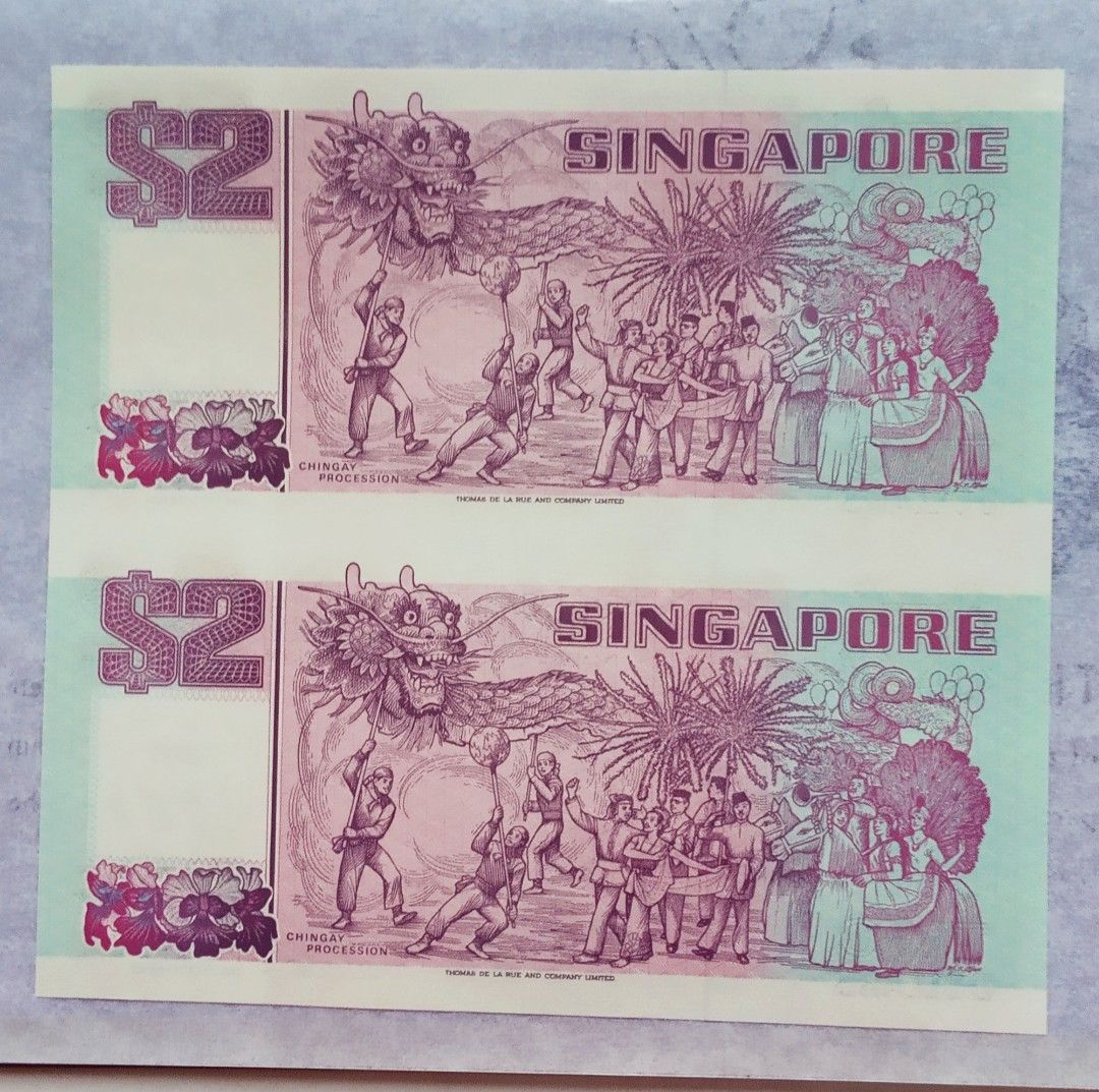 2x 2-in-1 Uncut Singapore $2 Ship Series Banknote, Hobbies & Toys ...