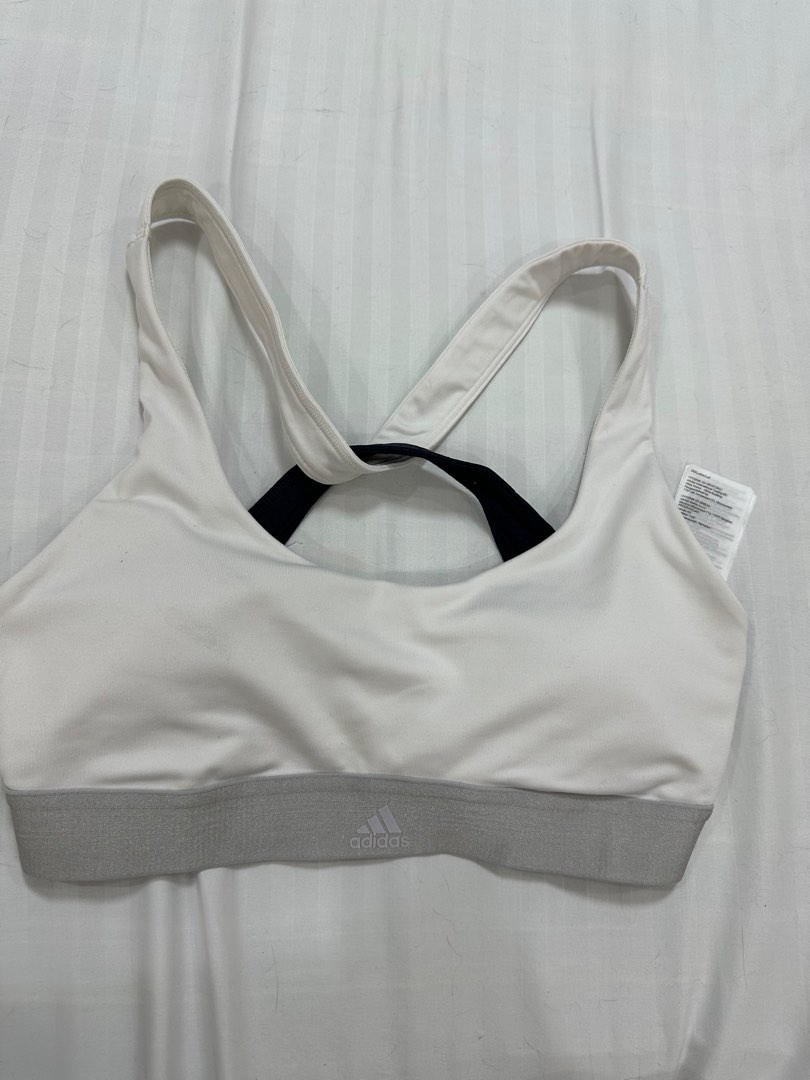 Adidas Small White Sports Bra, Women's Fashion, Activewear on Carousell
