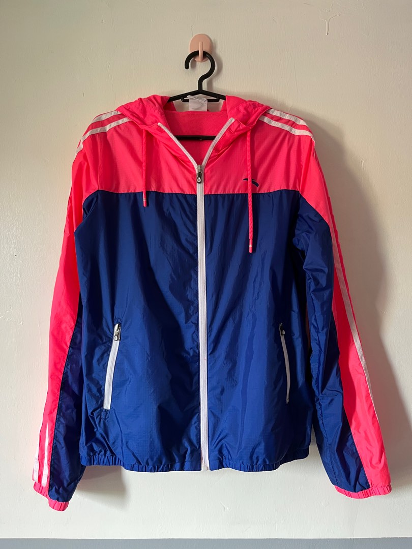 Anta pink & blue jacket on Carousell