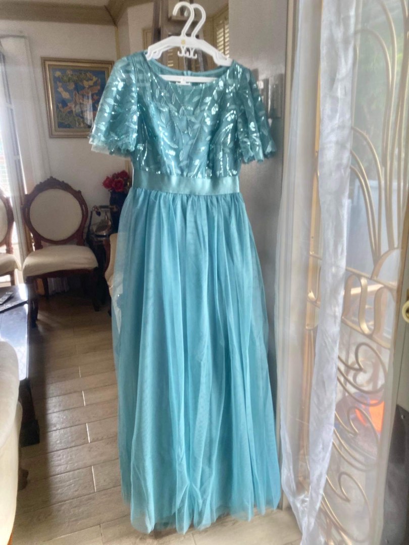 Aqua Blue Bridesmaid JS Prom Dress Gown on Carousell