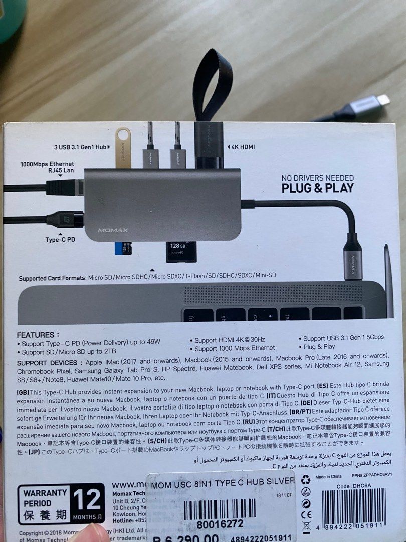 Authentic Momax OneLink Type-C Hub, Mobile Phones & Gadgets, Mobile & Gadget Accessories, Other ...