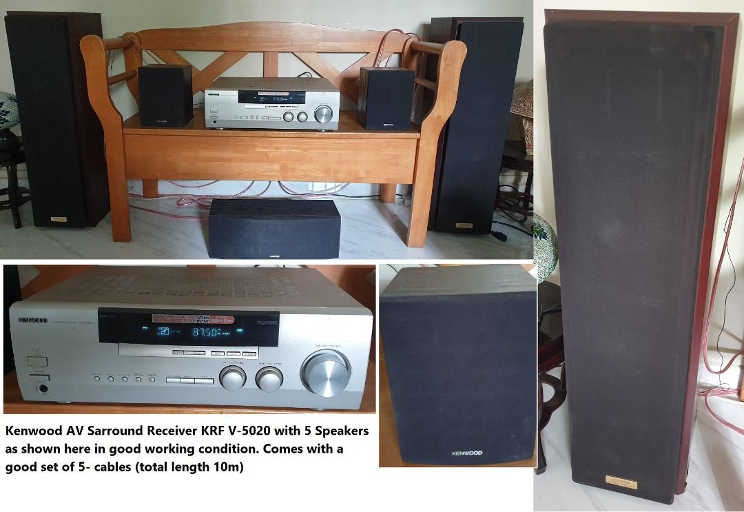 AV Sorroundsound receiver with Kenwood KRFV-5020 with 5 speakers as ...