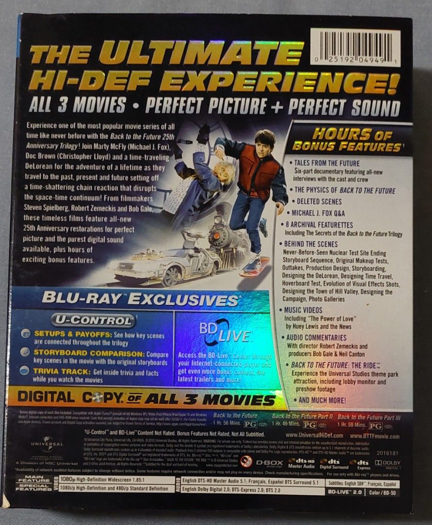 Back to the future trilogy blu ray, Hobbies & Toys, Music & Media, CDs ...