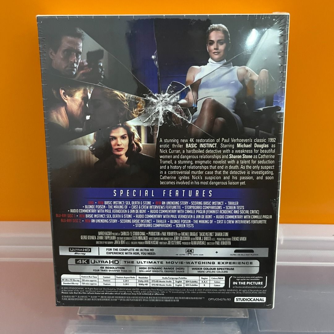 Basic Instinct 4K Blu-ray, 興趣及遊戲, 音樂、樂器 & 配件, 音樂與媒體 - CD 及 DVD - Carousell