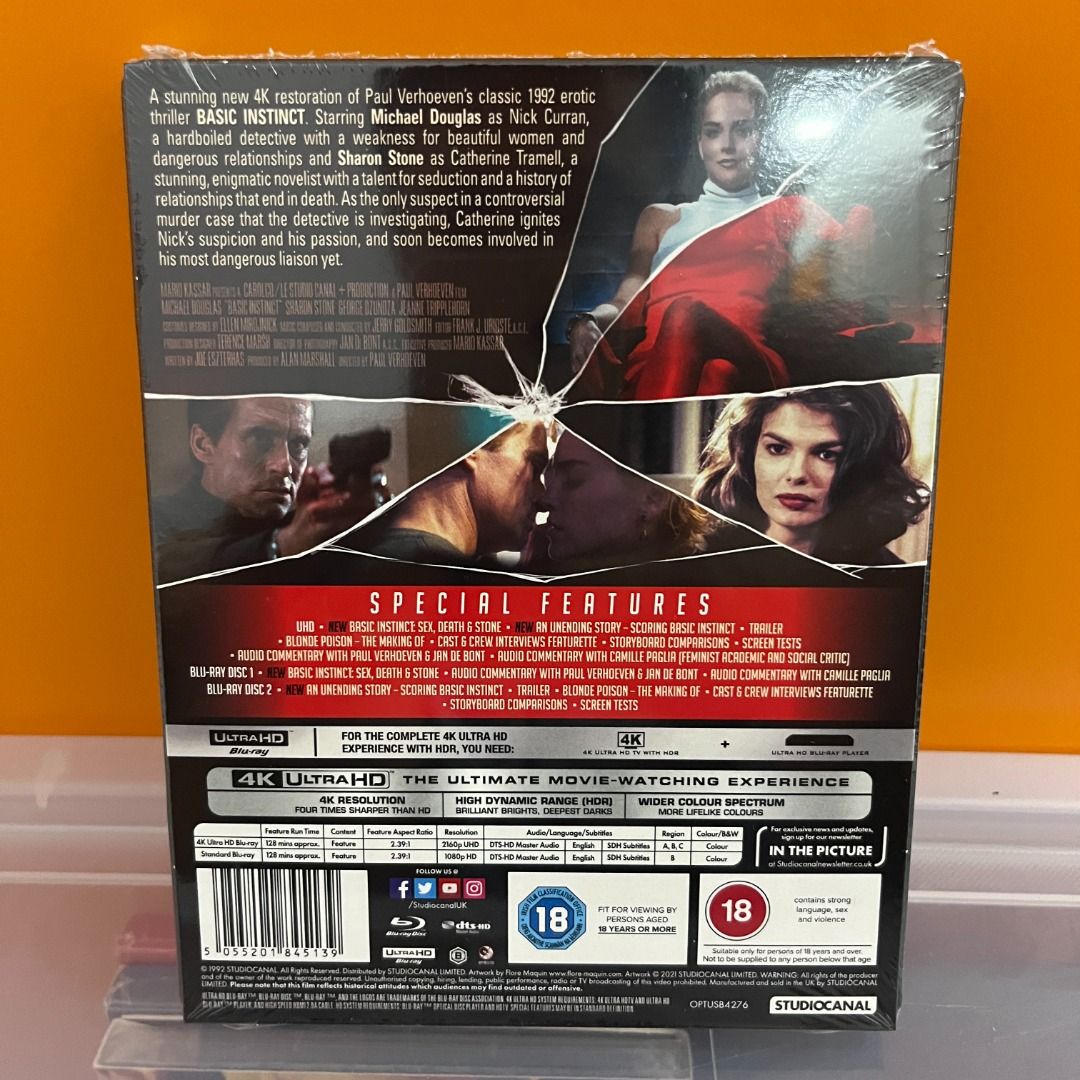 Basic Instinct 4K Blu-ray, SteelBook, 興趣及遊戲, 音樂、樂器 & 配件, 音樂與媒體 - CD 及 ...