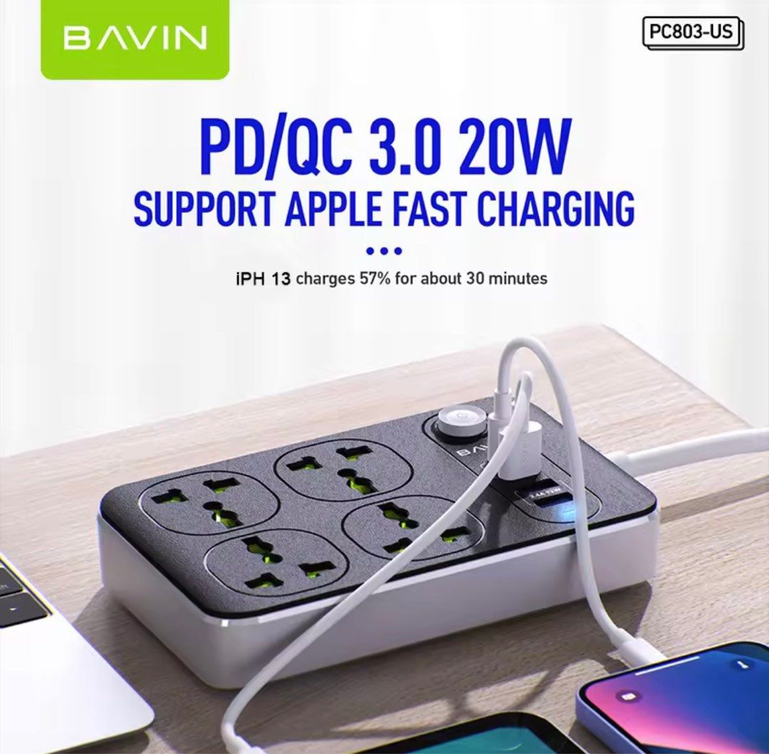 BAVIN extension (power strip), TV & Home Appliances, Electrical ...