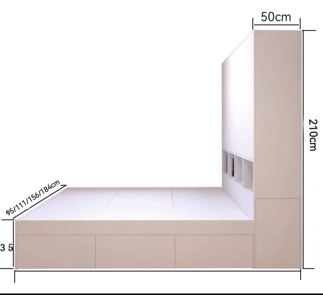 Custom tatami Bed/cabinet set, Furniture & Home Living, Furniture, Bed ...