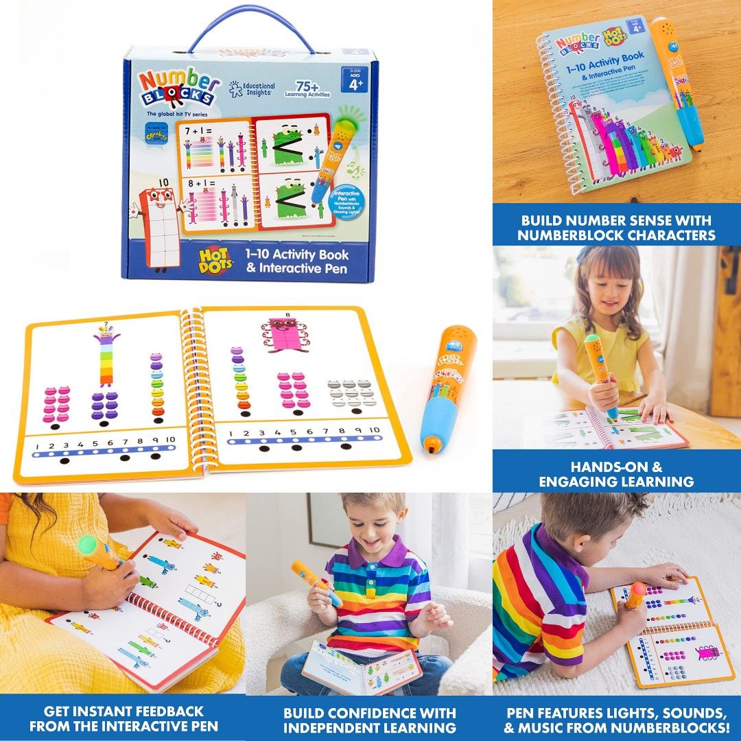 BNIB: Educational Insights Hot Dots Numberblocks Workbook Numbers 1-10 ...