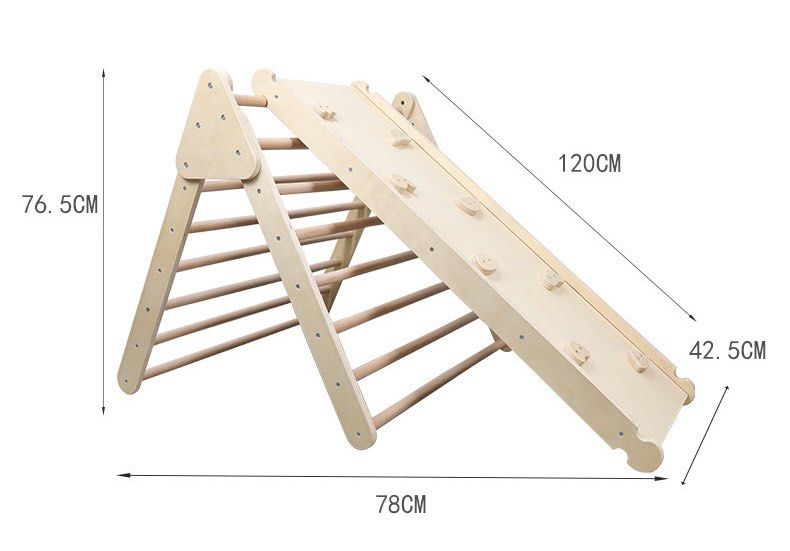 BNIB Montessori JUMBO Wooden Pikler Triangle with Ramp Playground with ...