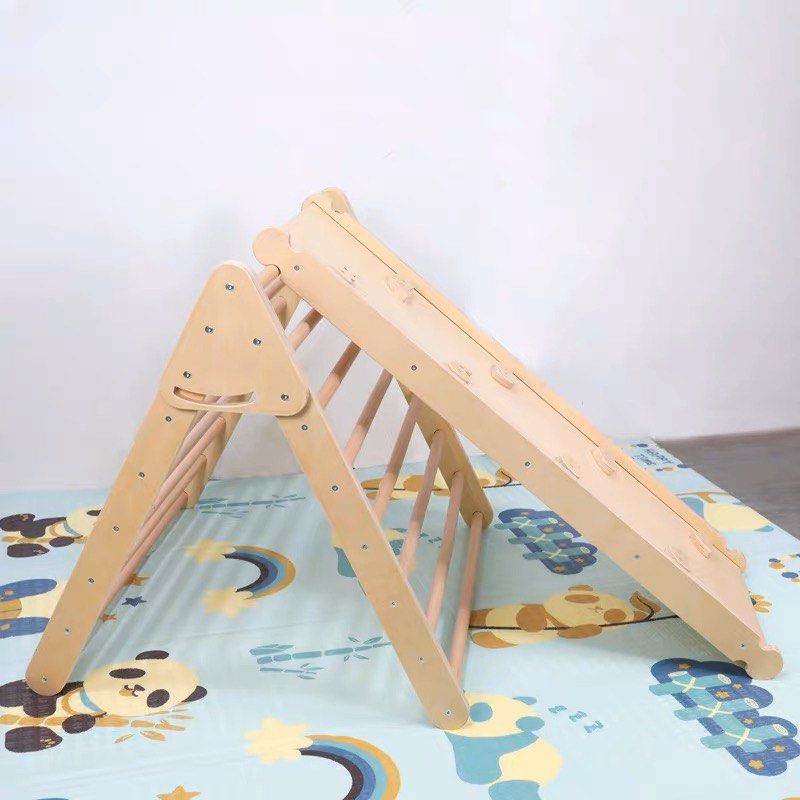 BNIB Montessori JUMBO Wooden Pikler Triangle with Ramp Playground with ...
