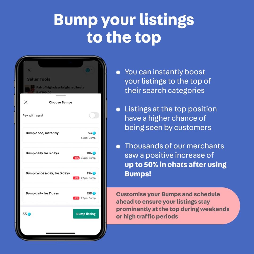 Boost your visibility with Bump & Spotlight, Announcements on Carousell