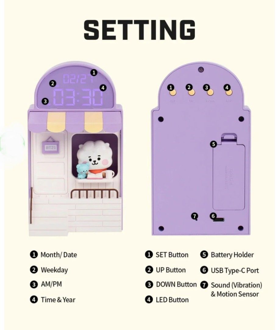 BT21 TATA Cafe Clock, Furniture & Home Living, Home Decor, Clocks on ...