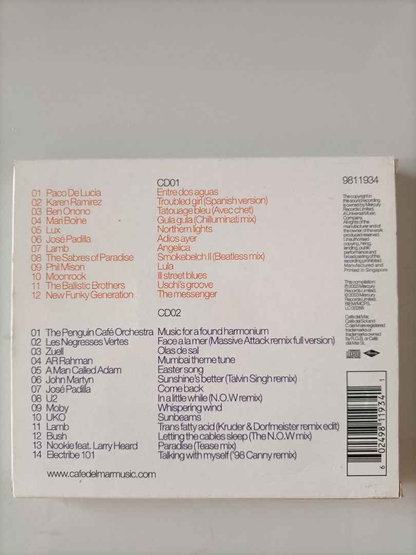 Cafe del Mar - Best of compiled by Jose Padilla (2-CD)[bo1], Hobbies & Toys, Music & Media, CDs ...