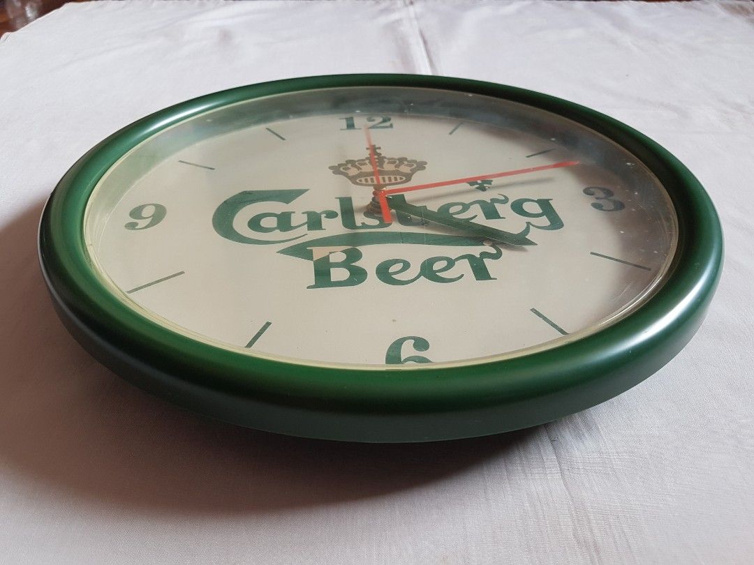 Carlsberg Beer Round Wall Clock, Furniture & Home Living, Home Decor ...