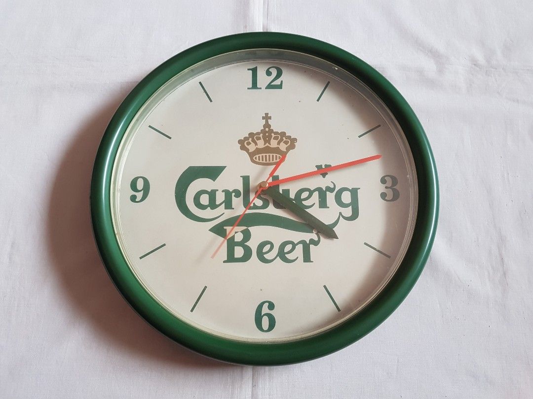 Carlsberg Beer Round Wall Clock, Furniture & Home Living, Home Decor ...