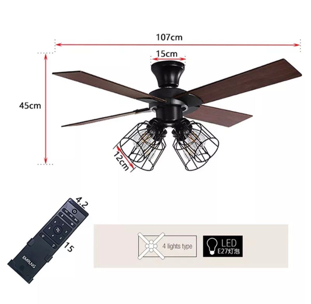 Ceiling fan with pendant light, Furniture & Home Living, Lighting & Fans, Fans on Carousell