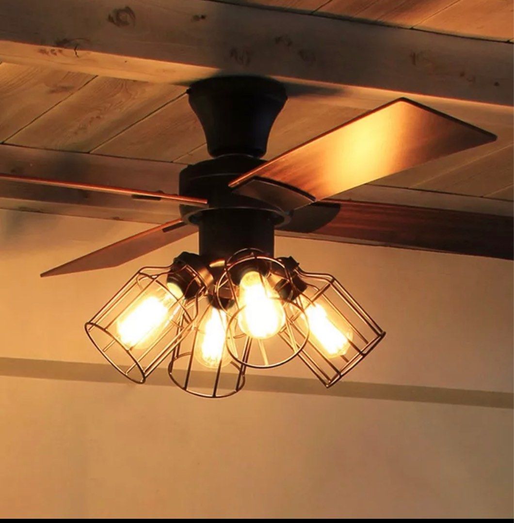 Ceiling fan with pendant light, Furniture & Home Living, Lighting & Fans, Fans on Carousell