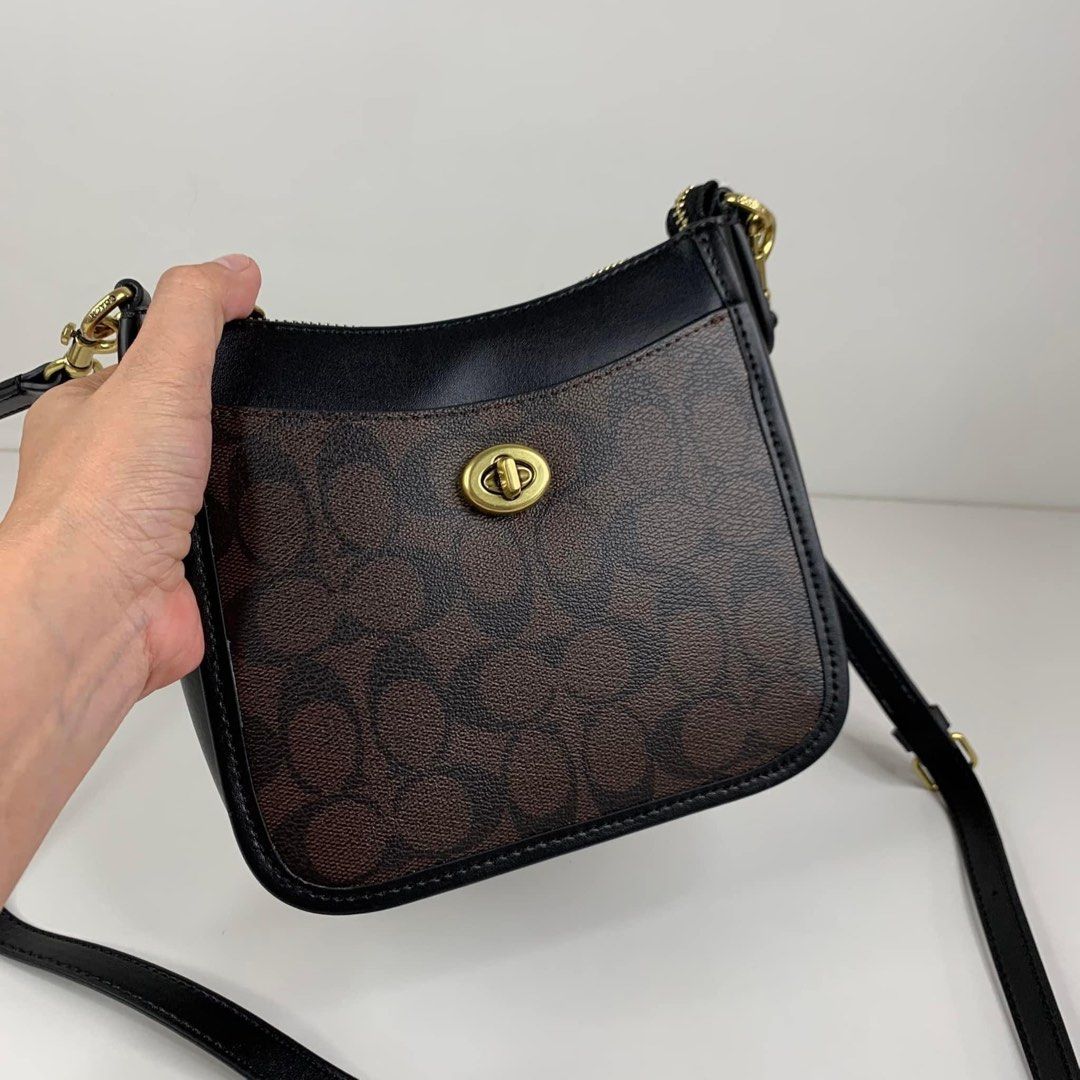 Coach Chase Crossbody 19 in Signature Canvas (mahogany), Women's ...