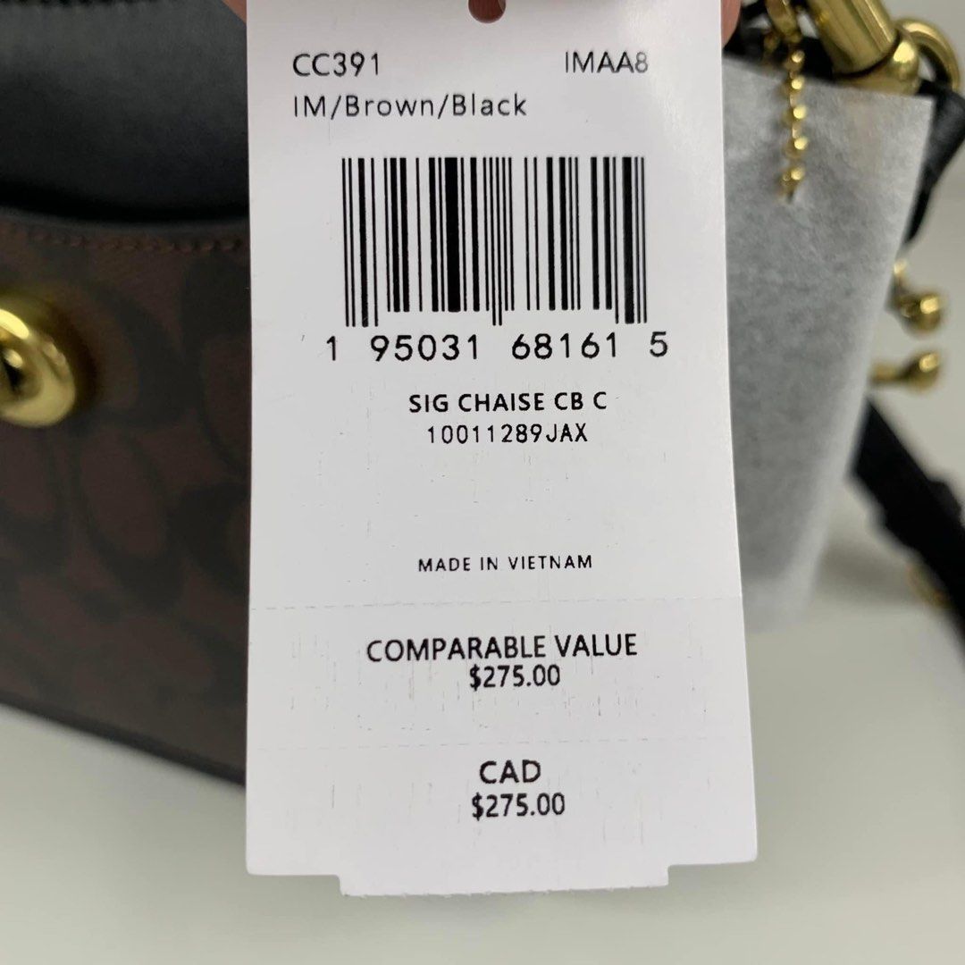 Coach Chase Crossbody 19 in Signature Canvas (mahogany), Women's ...