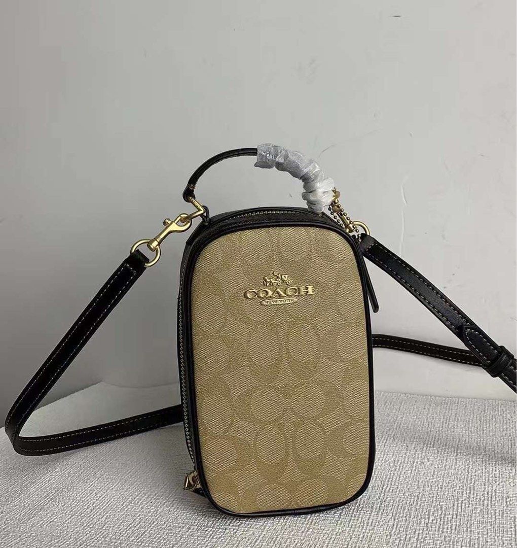 Coach Eva Phone Crossbody In Blocked Signature Canvas, Signature Canvas ...