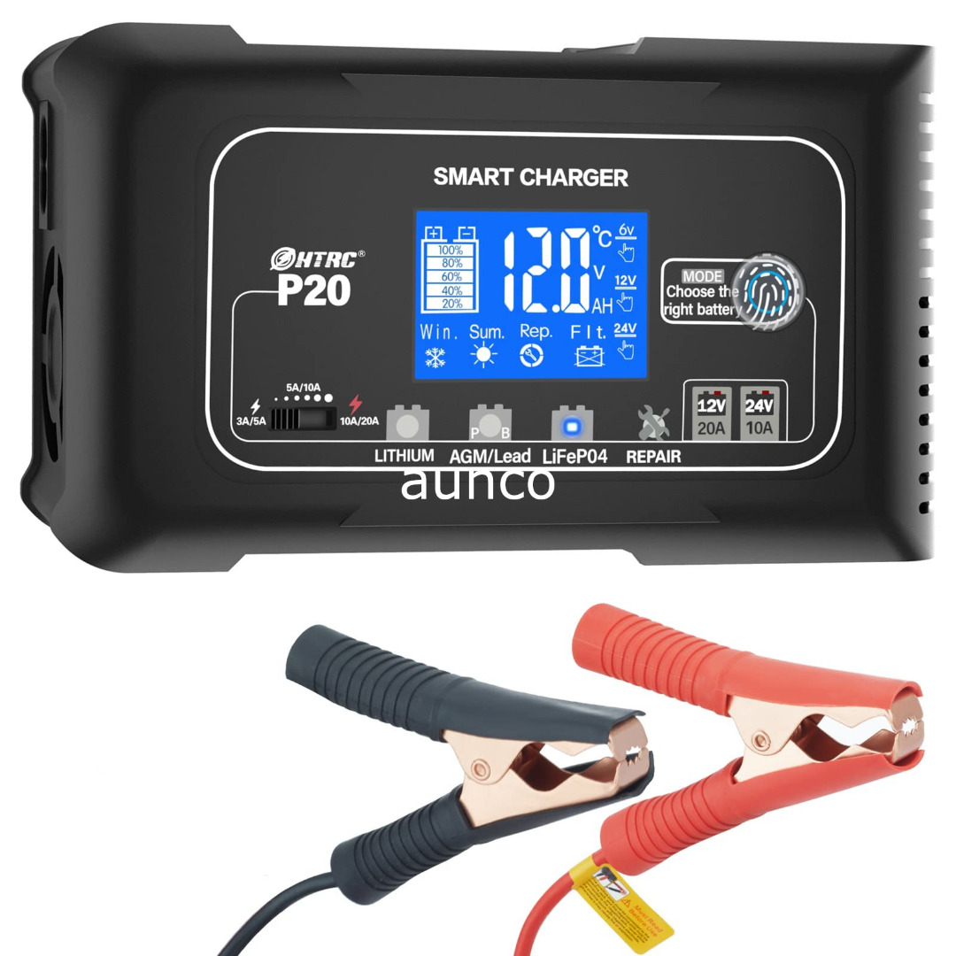 (COD) HTRC P20 20A Smart Charger 12V 24V Lithium LiFePO4 Lead Acid ...