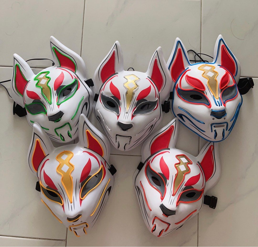Cosplay LED Japanese Kitsune Fox Masks, Hobbies & Toys, Toys & Games on ...