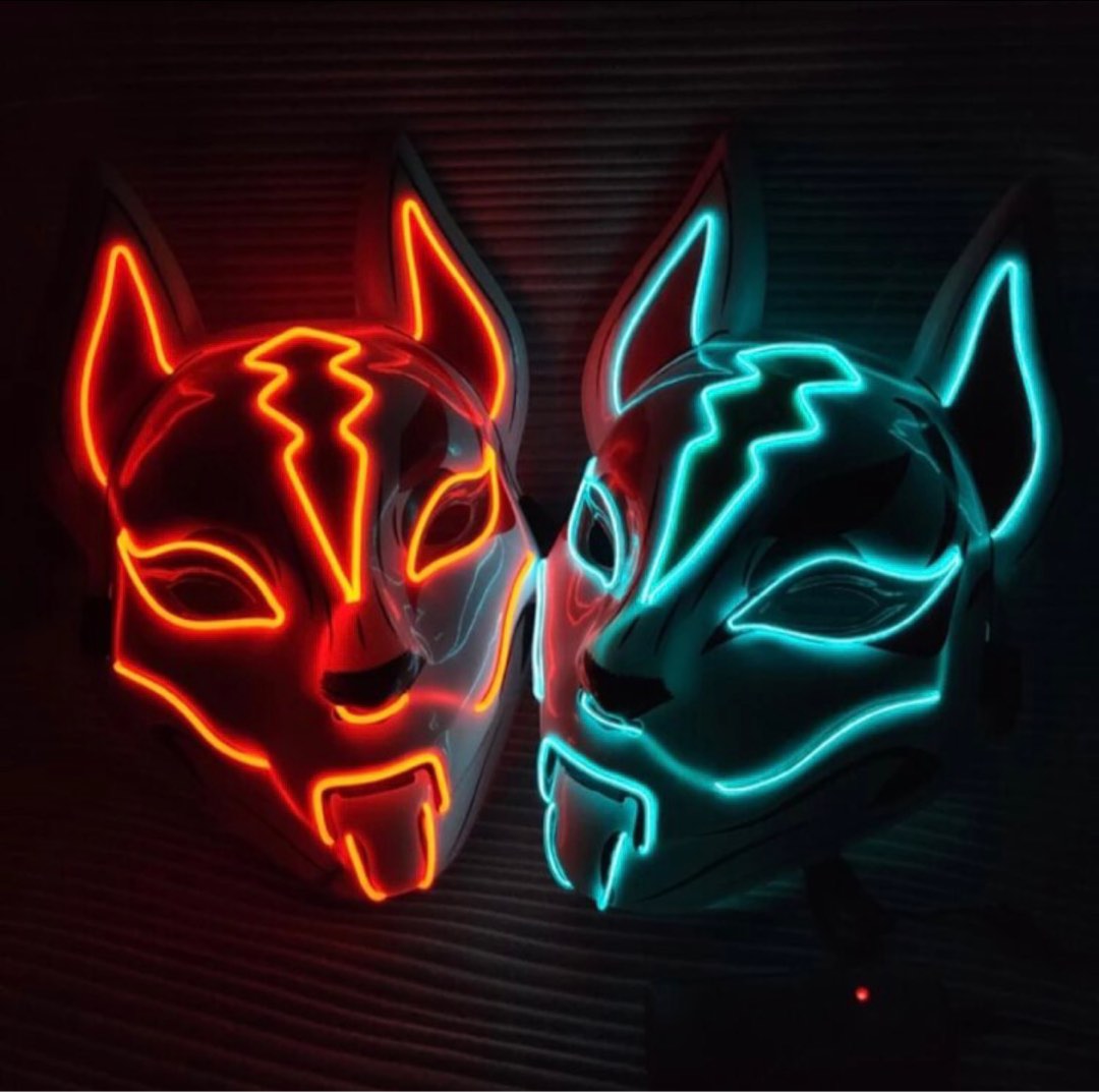 Cosplay LED Japanese Kitsune Fox Masks, Hobbies & Toys, Toys & Games on ...