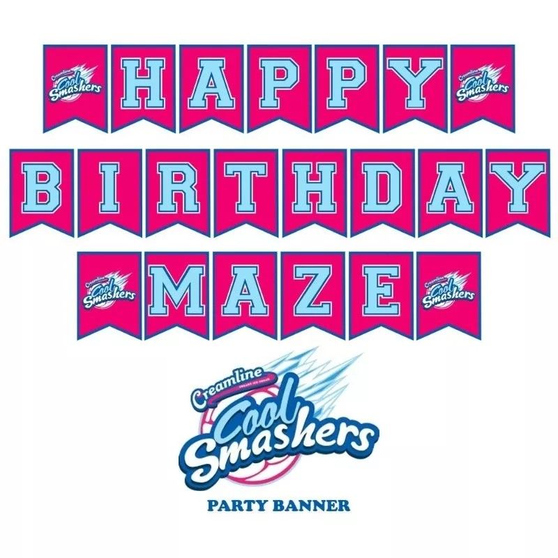 Creamline Cool Smashers PVL Team Volleyball Theme Birthday Party Banner ...