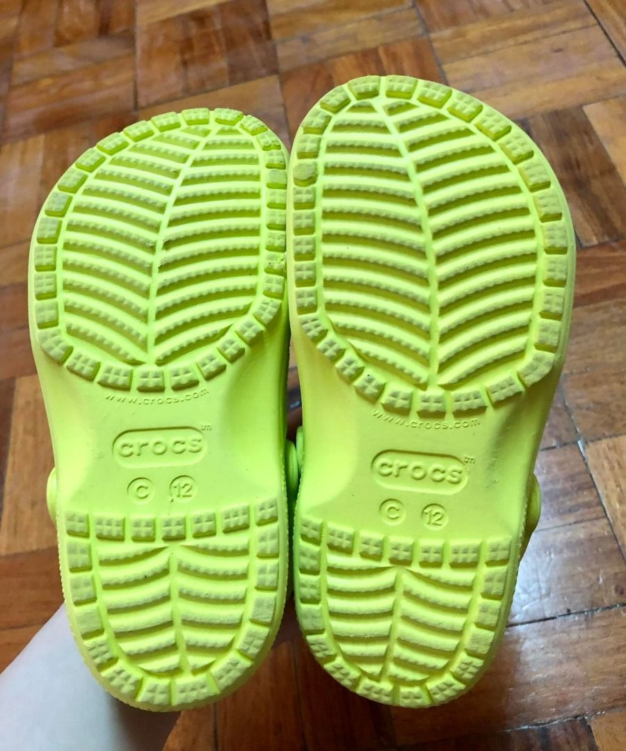 Crocs Kids Class Clog Pink Size 12 Lime Yellow, Babies & Kids, Babies ...