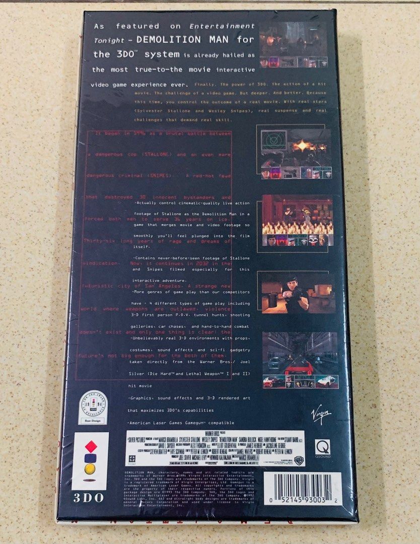 Demolition Man 3DO Panasonic long box (rare), Video Gaming, Video Games ...