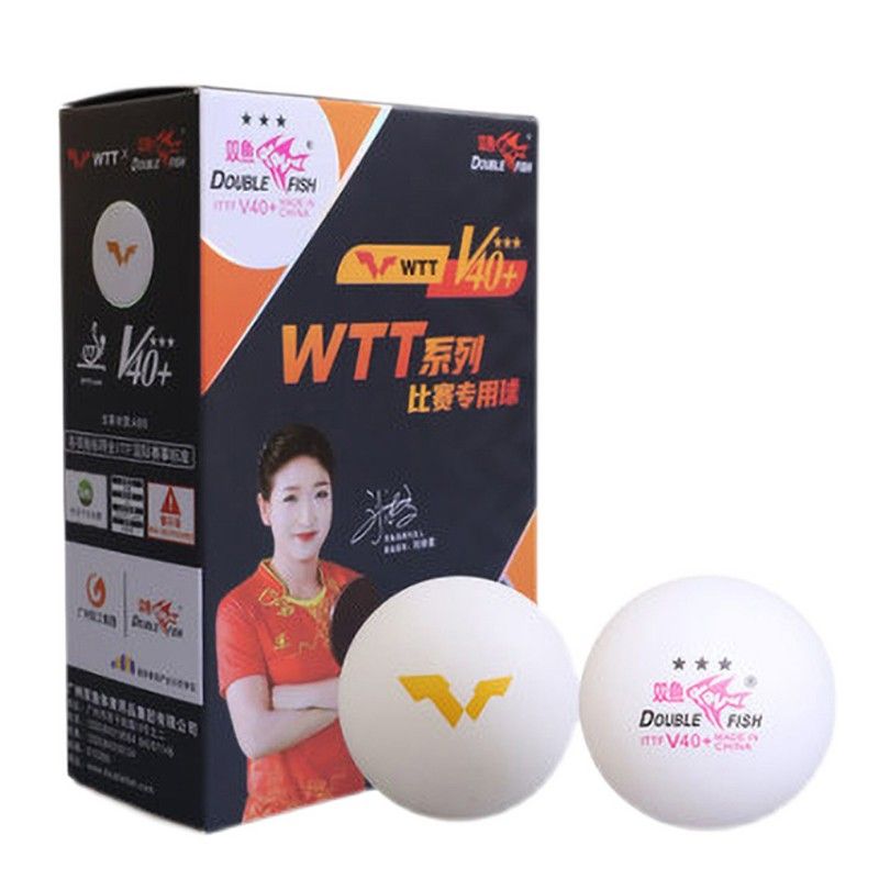 Double Fish V40+ 3-Star WTT Table Tennis Balls Box of 6 Tournament Version, Sports Equipment ...